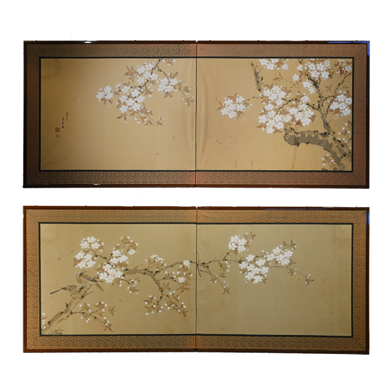 Cherry Blossom, Edo Period 18th Century Japanese Screen Pair – G&K ...