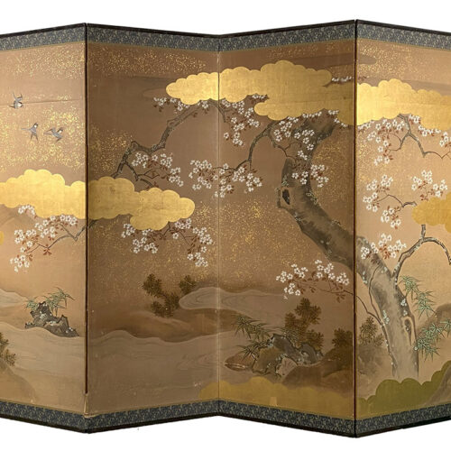100 Years Old Japanese Screen, Cherry Blossom Trees – G&K Collection
