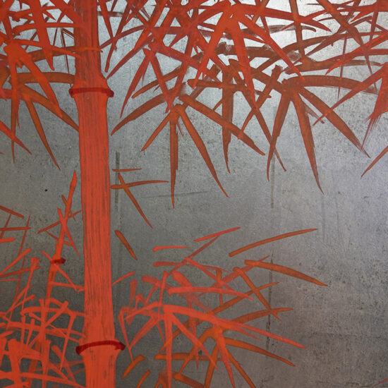 Red Bamboo, Japanese Screen Pair from Taisho Year 13, 1925 – G&K Collection
