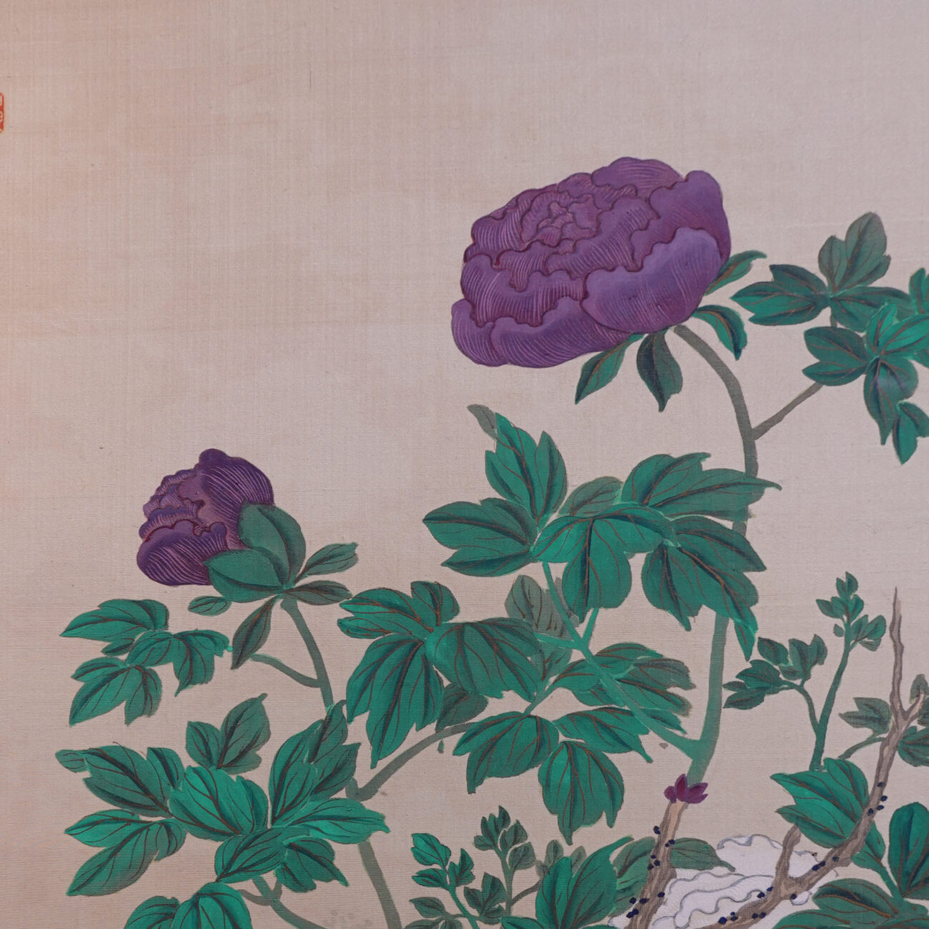 Late Edo 19th Century Japanese Screen, Four Season Flowers Masterpiece ...